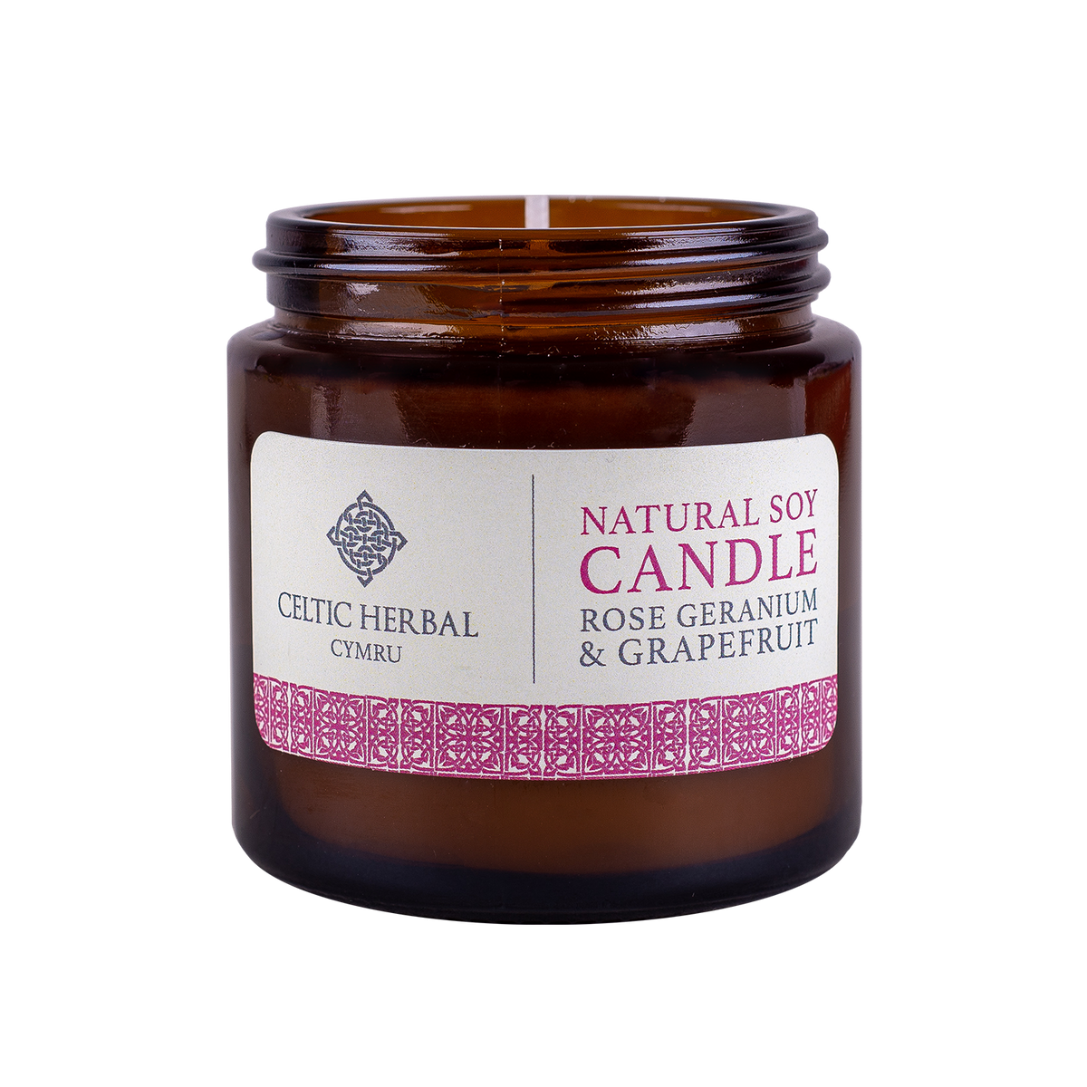 Natural Rose Geranium & Grapefruit Candle - Natural Soy Candle – Celtic ...